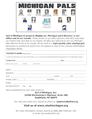 Fillable Online ALS of Michigan is proud to display our Michigan pALS ...