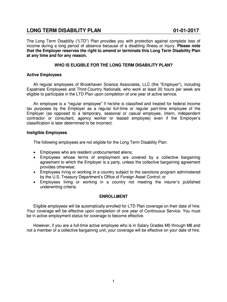 Fillable Online The Long Term Disability (LTD) Plan provides you with ...