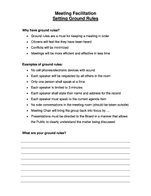 Fillable Online Setting Ground Rules Fax Email Print - pdfFiller