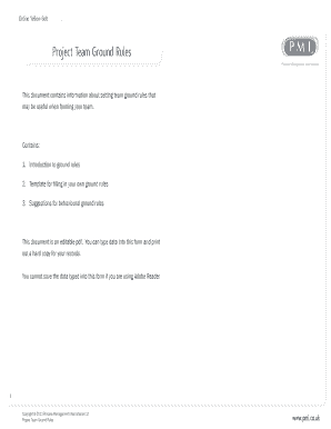 Fillable Online Project Team Ground Rules Fax Email Print - pdfFiller