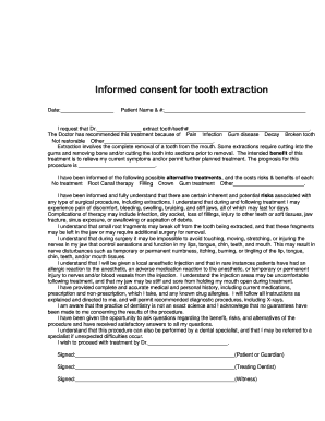 Fillable Online Informed consent for tooth extraction Fax Email Print ...