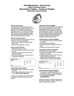 Fillable Online Fetal Movements Kick Counts Fax Email Print - pdfFiller