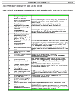 Fillable Online Acetaminophen Q Pap 603 Msds Cost Fax Email Print ...