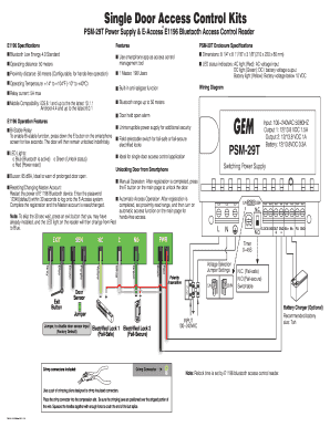 Fillable Online Single Door Access Control Kits Fax Email Print - pdfFiller