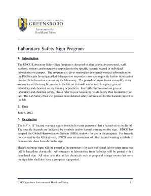 Fillable Online Laboratory Safety Sign Program Fax Email Print - pdfFiller