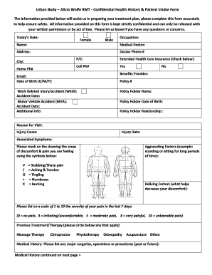 Fillable Online Urban Body Alicia Wolfe RMT - Confidential Health ...