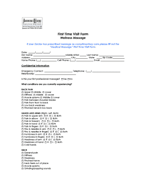 Fillable Online First Time Visit Form Fax Email Print - pdfFiller