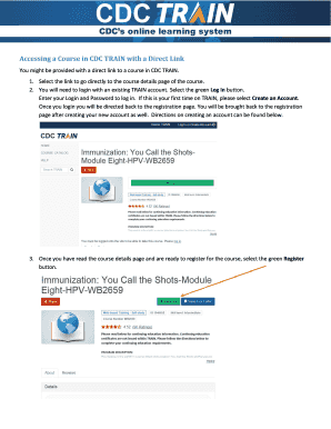 Fillable Online Accessing a Course in CDC TRAIN with a Direct Link Fax ...