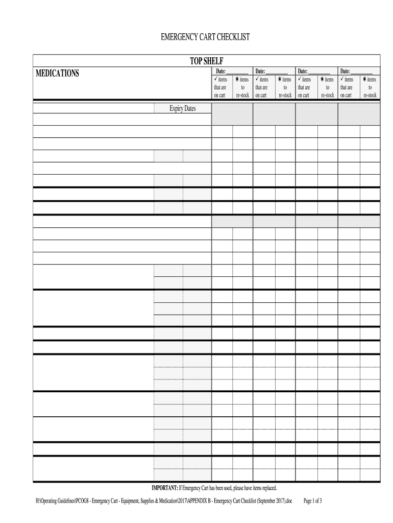 Equipment Checklist Fill Online Printable Fillable Blank PdfFiller