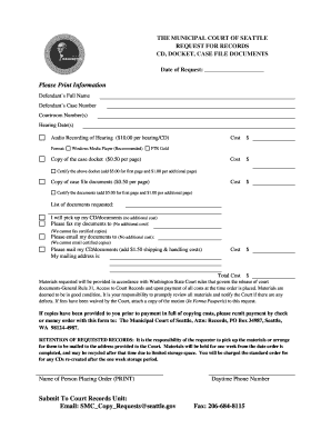 Fillable Online THE MUNICIPAL COURT OF SEATTLE Fax Email Print - pdfFiller