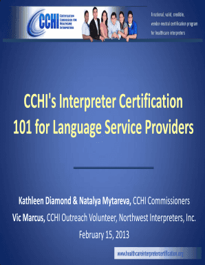 Fillable Online CCHI's Interpreter Certification Fax Email Print ...