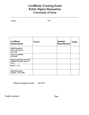 Fillable Online Certificate Tracking Form Fax Email Print - pdfFiller