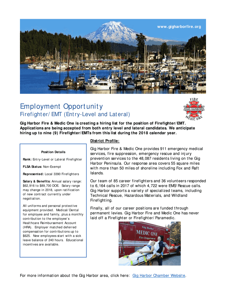 Fillable Online Firefighter/EMT (Entry-Level and Lateral) Fax Email ...