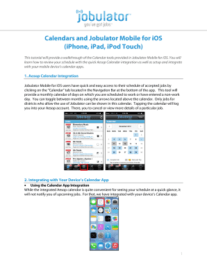 Fillable Online Calendars and Jobulator Mobile for iOS Fax Email Print ...
