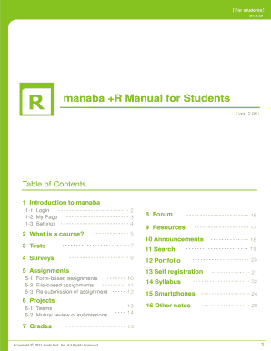 Manaba R - Fill Online, Printable, Fillable, Blank | pdfFiller