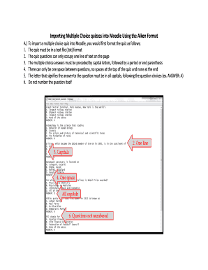 Fillable Online Importing Multiple Choice quizzes into Moodle Using the Aiken Format Fax Email ...