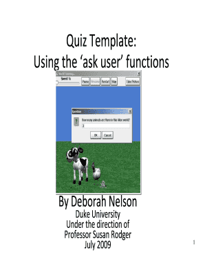 Fillable Online Quiz Template: Fax Email Print - pdfFiller