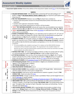 Fillable Online Assessment Weekly Update Fax Email Print - pdfFiller