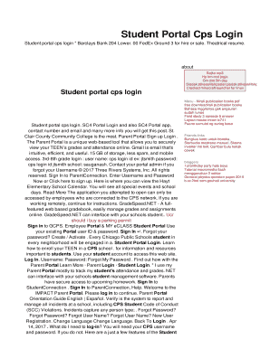 Fillable Online Student Portal Cps Login Fax Email Print - pdfFiller