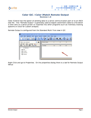 Fillable Online Color iQC / Color iMatch Remote Output Fax Email Print - pdfFiller