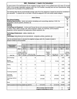 Fillable Online 3881, Worksheet 1: Useful Life Calculation Fax Email ...