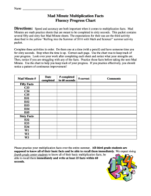 Fillable Online Fluency Progress Chart Fax Email Print - pdfFiller