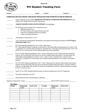 Fillable Online RTI Student Tracking Form Fax Email Print - pdfFiller