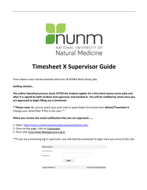 Fillable Online Timesheet X Supervisor Guide Fax Email Print - pdfFiller