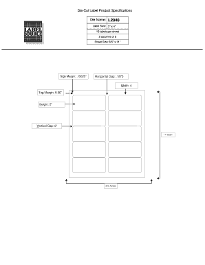 Fillable Online Die-Cut Label Product Specifications Fax Email Print ...