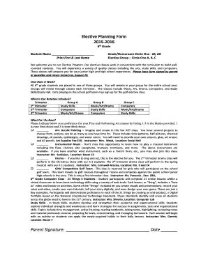 Fillable Online Elective Planning Form Fax Email Print - pdfFiller
