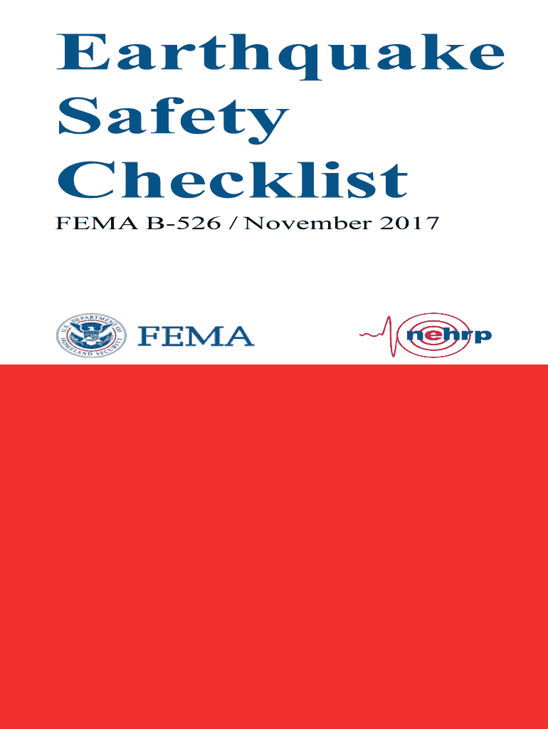 Fillable Online Earthquake Safety Checklist. FEMA B-526 Fax Email Print ...