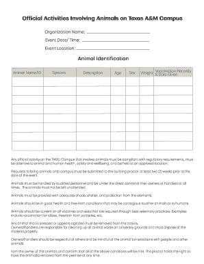 Fillable Online studentactivities tamu Official Activities Involving ...