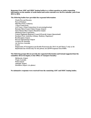 Fillable Online Responses from ASIC and MSIC issuing bodies to a ...