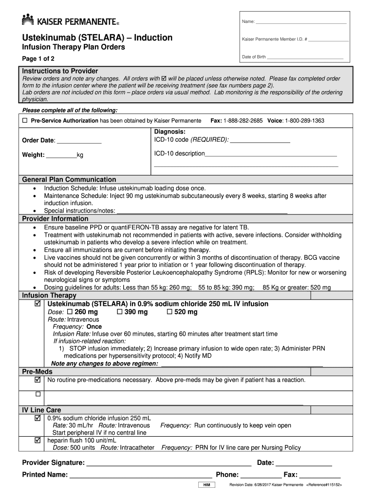 Induction. Infusion Therapy Plan Orders - Fill and Sign Printable ...