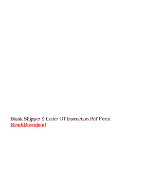 Fillable Online Blank Shipper S Letter Of Instruction Pdf Fax Email ...