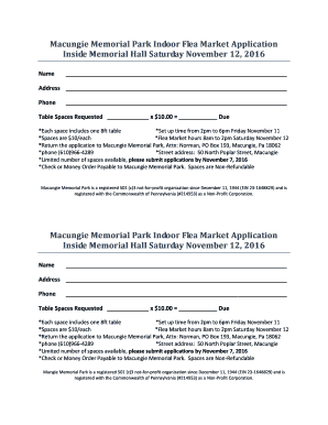 Macungie Flea Market - Fill Online, Printable, Fillable, Blank | pdfFiller