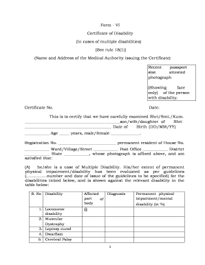 Form Vi Certificate Of Disability - Fill Online, Printable, Fillable ...