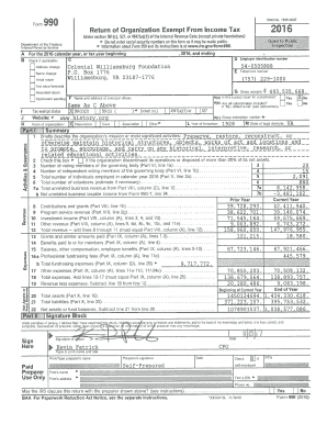 Fillable Online 2016 CWF Form 990 Fax Email Print - pdfFiller