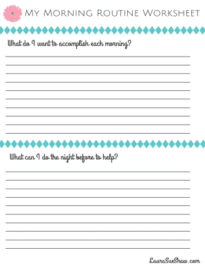 Fillable Online My Morning Routine Worksheet Fax Email Print - pdfFiller