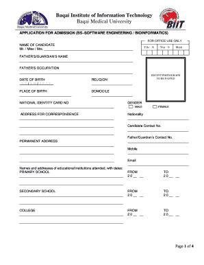 Institute Admission Form - Fill Online, Printable, Fillable, Blank ...