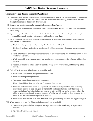 Fillable Online NARM Peer Review Guidance Documents Fax Email Print ...