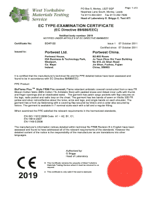 Fillable Online EC TYPE-EXAMINATION CERTIFICATE - Prolaboral Fax Email ...