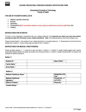 Fillable Online Vaccine Preventable Diseases Evidence Certification ...