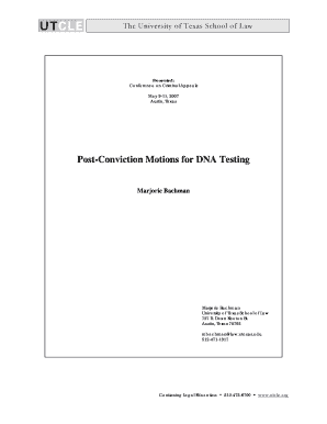 Fillable Online Post-Conviction Motions for DNA Testing Fax Email Print ...