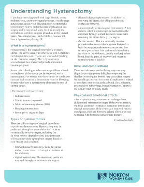Fillable Online Understanding Hysterectomy Fax Email Print - pdfFiller