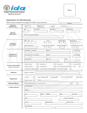 Fillable Online Membership Form-2017.cdr - IDA Madras Fax Email Print ...