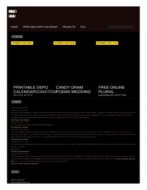 Fillable Online PRINTABLE DEPO CALENDAR Fax Email Print - pdfFiller