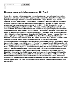 Fillable Online image depo provera printable calendar impression depo ...