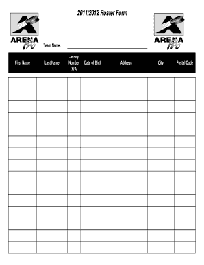 Fillable Online Roster Template - 8+ Free Word, Excel, PDF Document ...