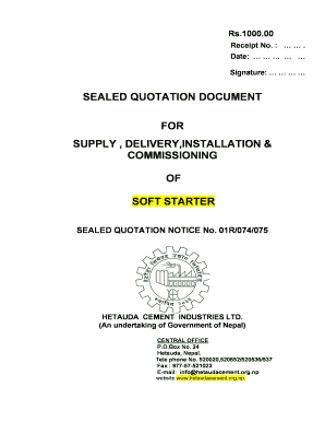 Fillable Online SEALED QUOTATION DOCUMENT FOR SUPPLY , Fax Email Print ...